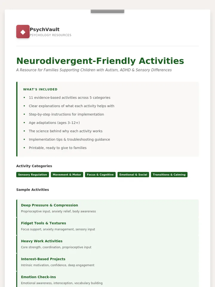 Neurodivergent-Friendly Activities | PsychVault